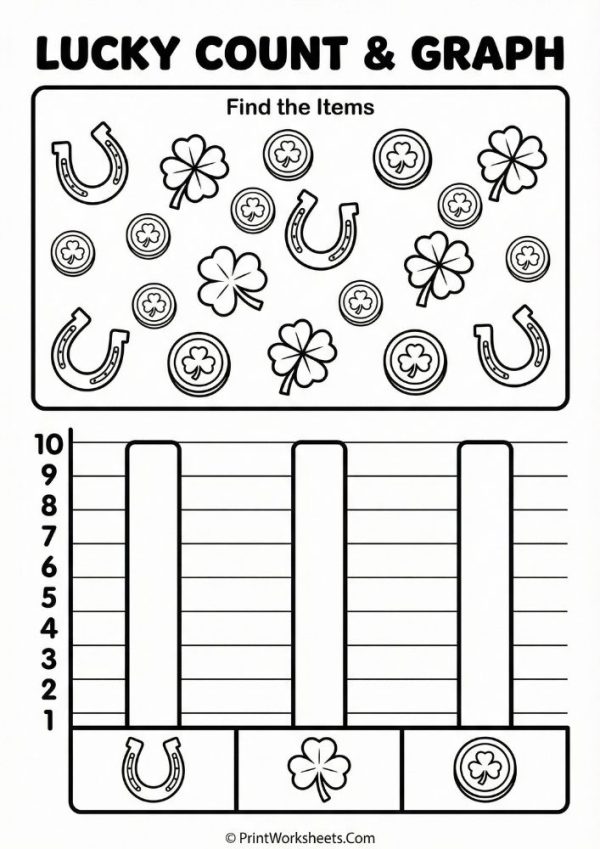 St. Patrick’s Day Math Worksheets for 1st Grade PDF Bundle