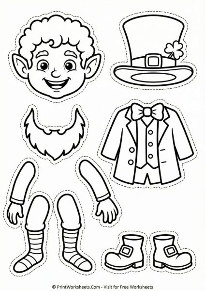 Build a Leprechaun: Free St. Patrick’s Day Cut and Paste Craftivity