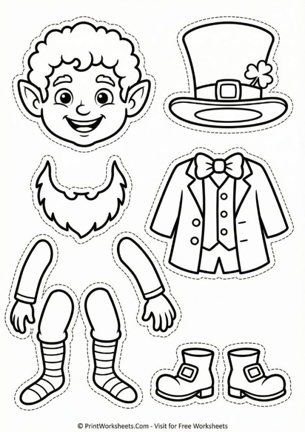 Build a Leprechaun: Free St. Patrick’s Day Cut and Paste Craftivity