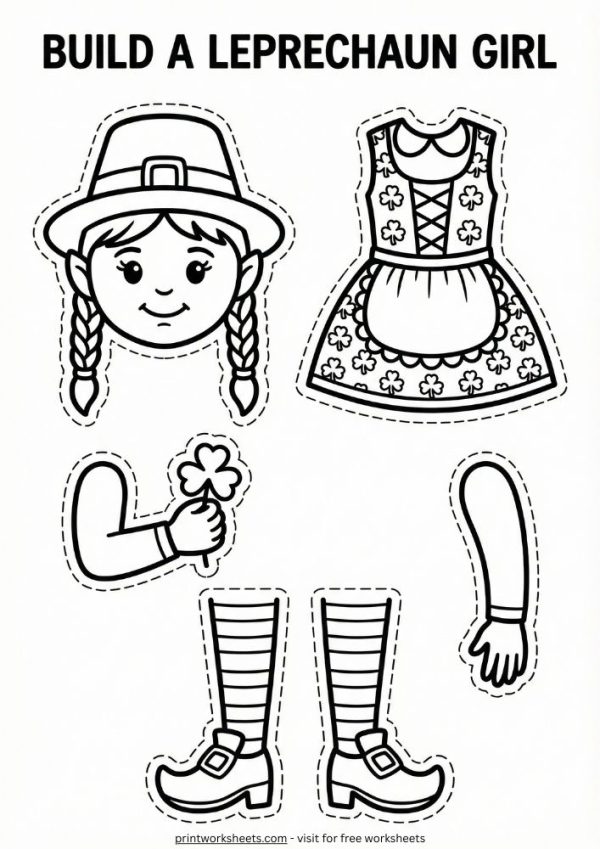 Build a Leprechaun: Free St. Patrick’s Day Cut and Paste Craftivity