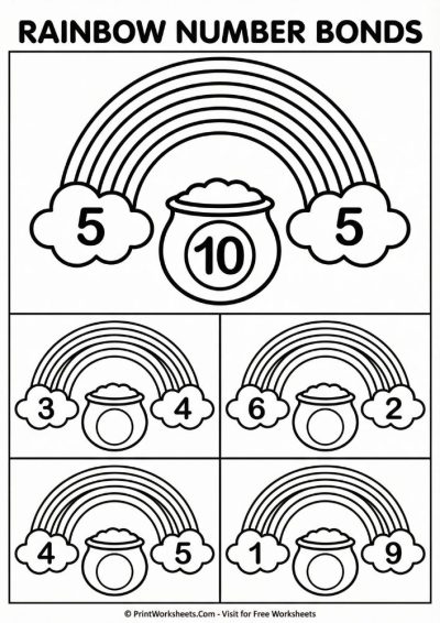 St. Patrick’s Day Math Worksheets for 1st Grade PDF Bundle