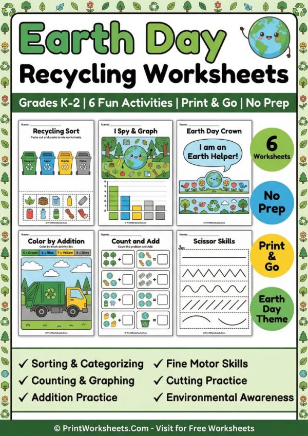 Free Earth Day Worksheets – K-5 Activities & PDF Printables