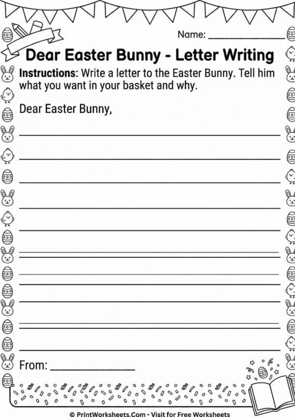 Easter Writing Prompts Worksheets Elementary Free – 8 Pages