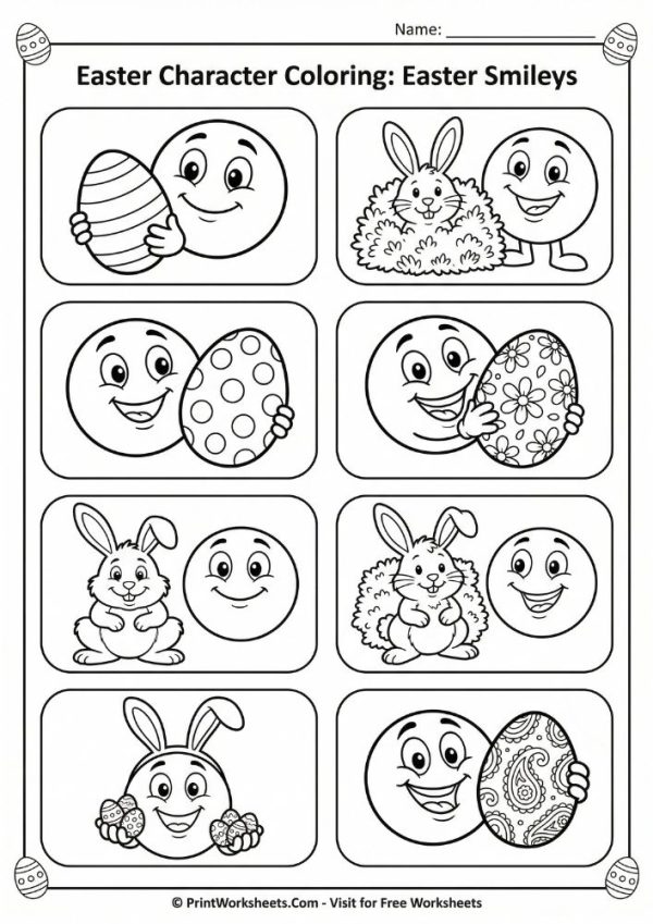 Easter Clipart Free Black And White | PrintWorksheets.com