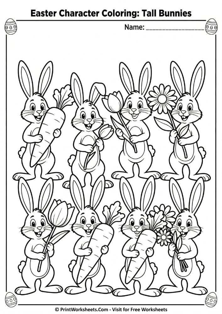 Easter Clipart Free Black And White | PrintWorksheets.com