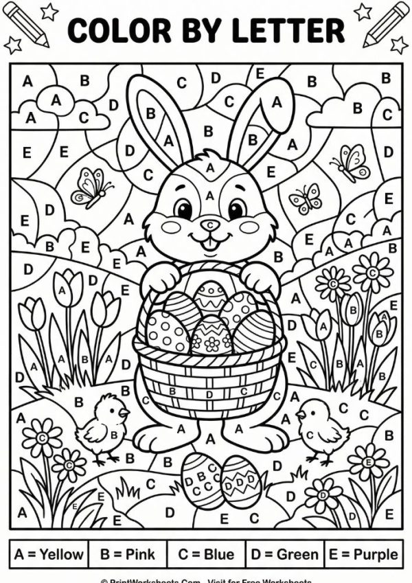 Easter Alphabet Worksheets Preschool – 6 Free PDF Pages