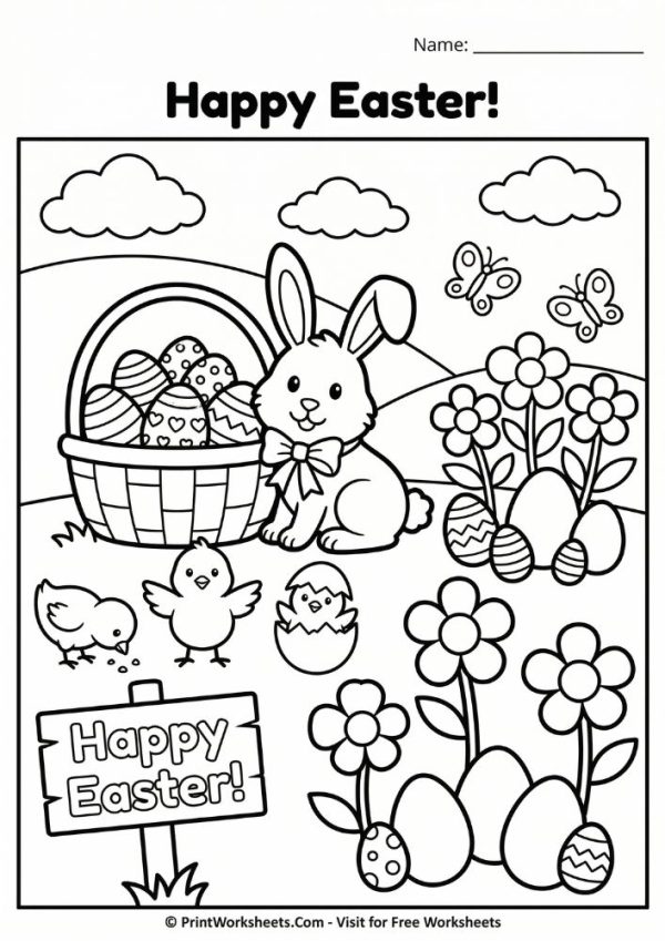 Easter Coloring Pages Printable Free Kids 10+ Pages