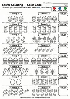 Easter Counting Worksheets Kindergarten Free | PrintWorksheets