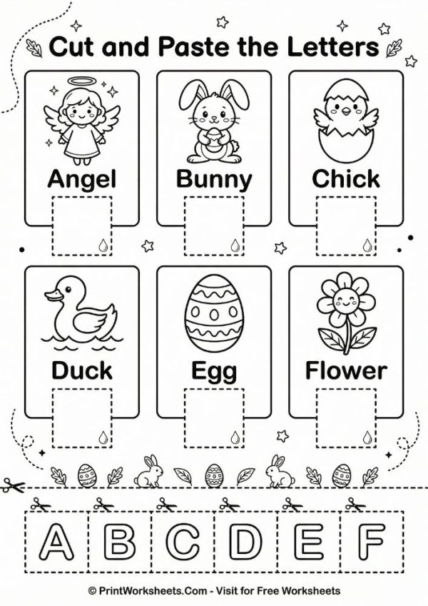 Easter Alphabet Worksheets Preschool – 6 Free PDF Pages