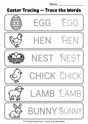 Easter Tracing Worksheets Preschool Free Printable PDF Bundle