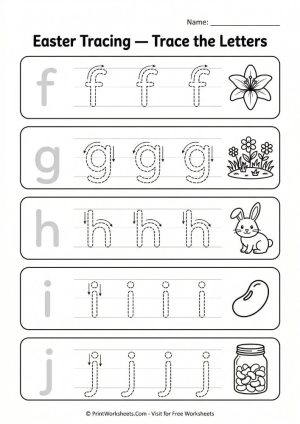 Easter Tracing Worksheets Preschool Free Printable PDF Bundle