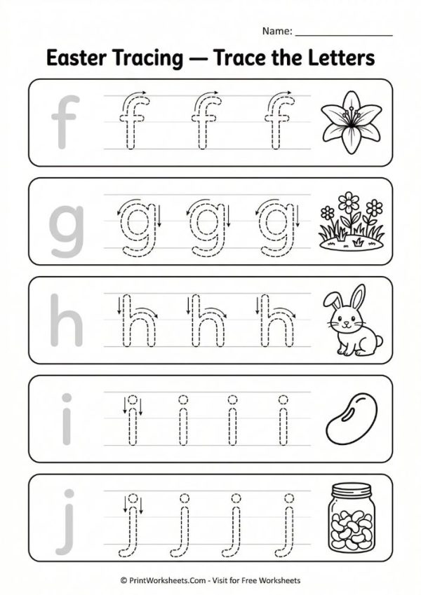 Easter Tracing Worksheets Preschool Free Printable PDF Bundle