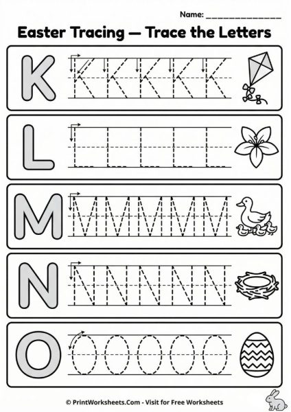 Easter Tracing Worksheets Preschool Free Printable PDF Bundle