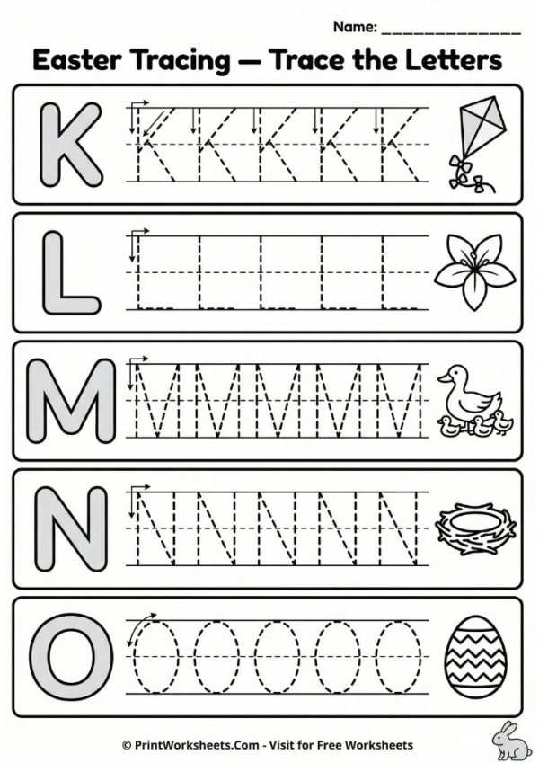 Easter Tracing Worksheets Preschool Free Printable PDF Bundle