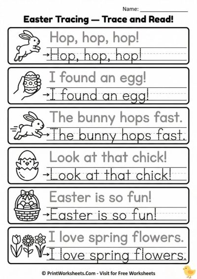 Easter Tracing Worksheets Preschool Free Printable PDF Bundle
