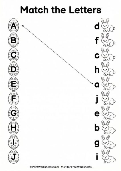 Easter Alphabet Worksheets Preschool – 6 Free PDF Pages