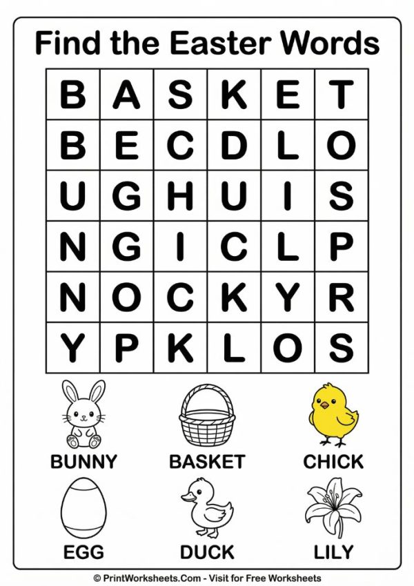 Easter Alphabet Worksheets Preschool – 6 Free PDF Pages