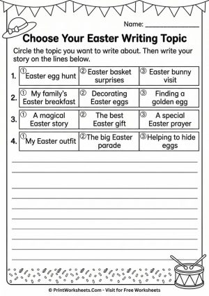 Easter Writing Prompts Worksheets Elementary Free – 8 Pages