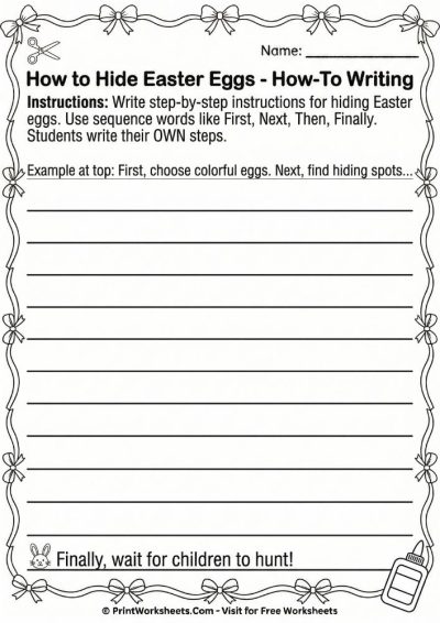 Easter Writing Prompts Worksheets Elementary Free – 8 Pages