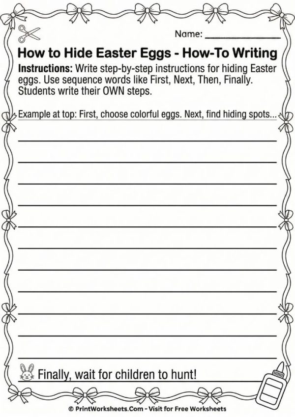 Easter Writing Prompts Worksheets Elementary Free – 8 Pages