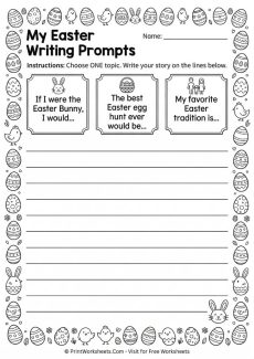 Easter Writing Prompts Worksheets Elementary Free – 8 Pages