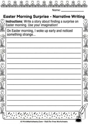 Easter Writing Prompts Worksheets Elementary Free – 8 Pages