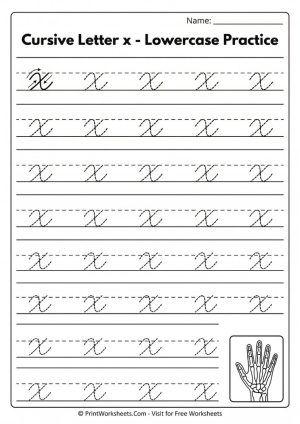 Cursive Letter X Worksheet Free Printable | PrintWorksheets