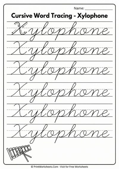 Cursive Letter X Worksheet Free Printable | PrintWorksheets