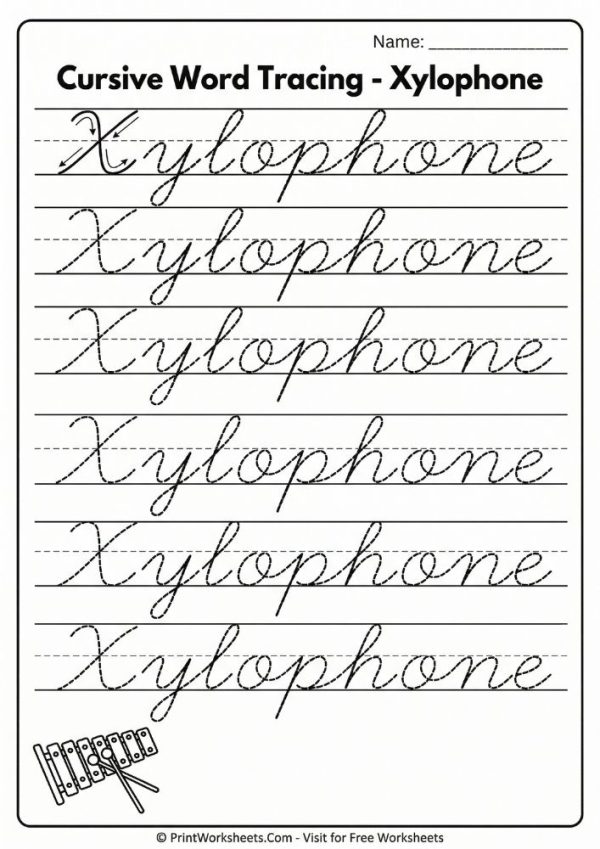 Cursive Letter X Worksheet Free Printable | PrintWorksheets