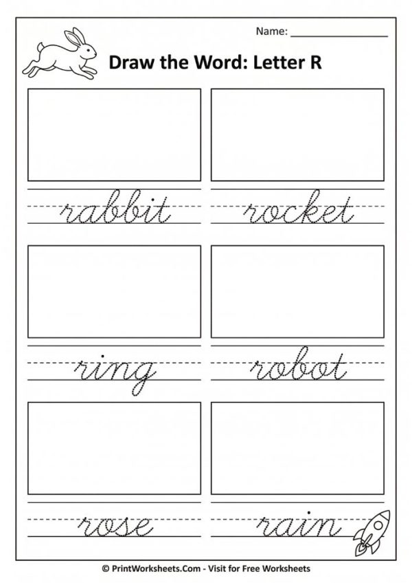 Cursive Letter R Worksheet Free Printable | PrintWorksheets