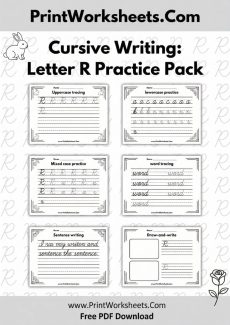 Cursive Letter R Worksheet Free Printable | PrintWorksheets