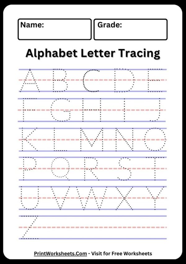 Cursive Writing Worksheets PDF Free Printable A to Z