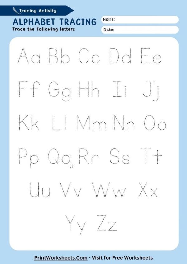Cursive Writing Worksheets PDF Free Printable A to Z