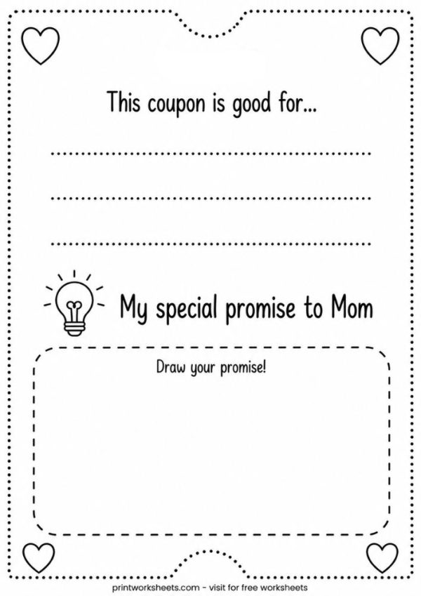 Printable Mother's Day Coupon Book for Kids Free Printable