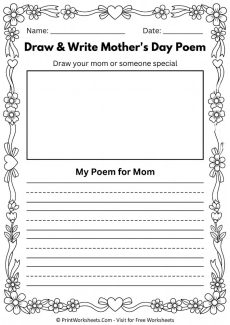 Mother’s Day Poem Templates For Kids Printable PDF